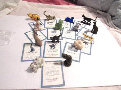 The Curio Cabinet Cats Collection-14 of a 15 Item Set - Franklin Mint ...