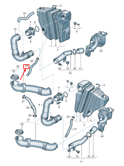 Hose Drain Water Audi Q7 Cod. 7L6129653 Original for sale online | eBay