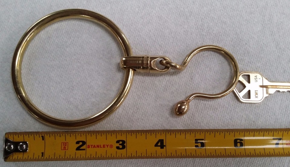 SOLID BRASS JAILERS TYPE KEY RING, 3" DIAMETER RING, MADE IN USA | eBay