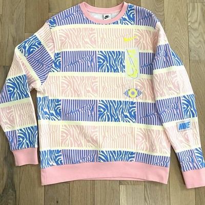 Nike Sportswear Club Fleece Trippy Safari Sweatshirt Men Large Coconut ...