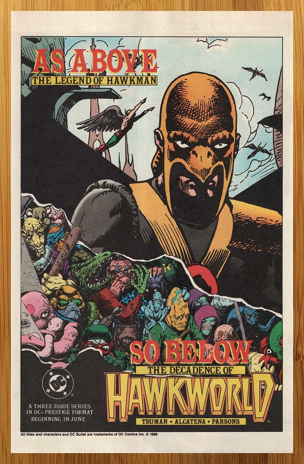 1989 DC Comics The Decadence of Hawkworld Print Ad/Poster Hawkman Promo ...