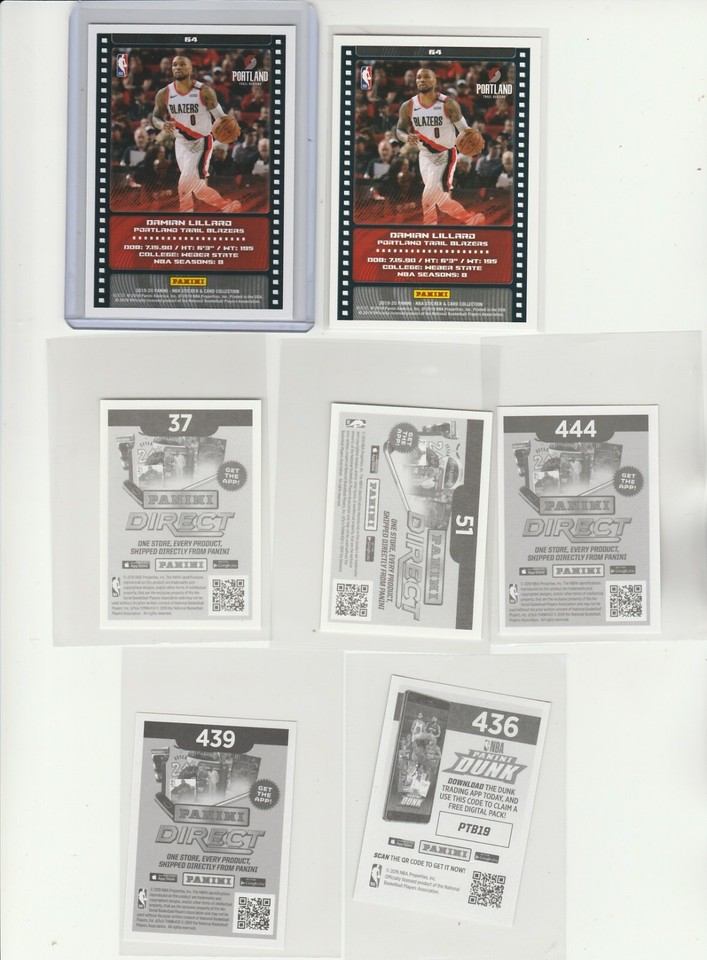 DAMIAN LILLARD 2019-20 PANINI CARD / STICKER LOT (7) FOIL SP ALL STAR ...