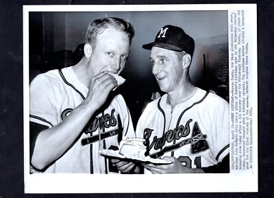 John DeMerit & Warren Spahn 40th Birthday 1961 Photo Milwaukee Braves ...