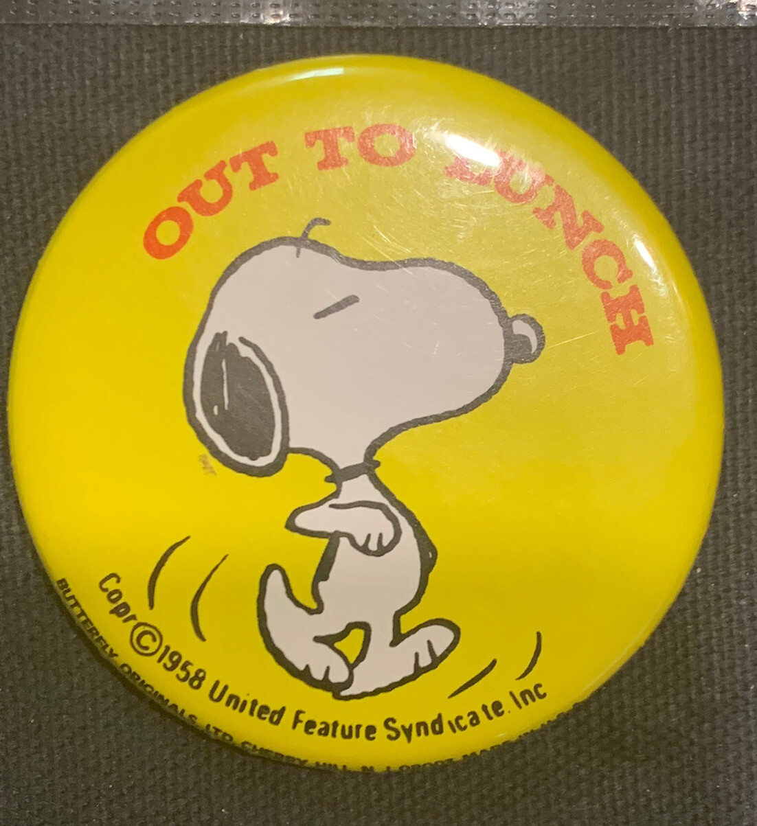 Snoopy “ Out To Lunch” Original Button | eBay