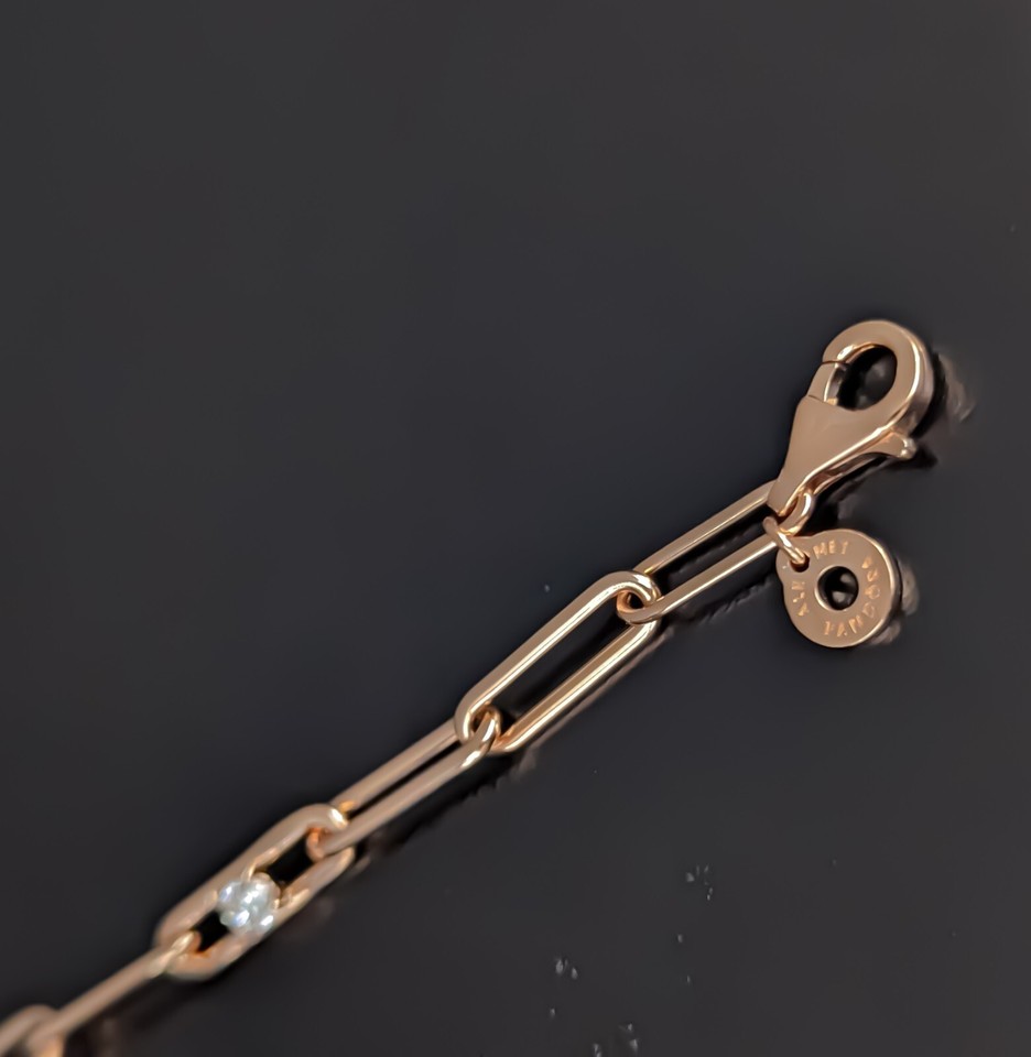 New 100% PANDORA 589177C01 Rose Gold Link Chain & Three Stones Bracelet ...