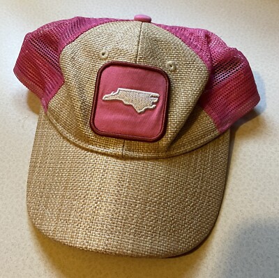 North Carolina Hat State Outline Cap Pink Strapback NC Adjustable | eBay