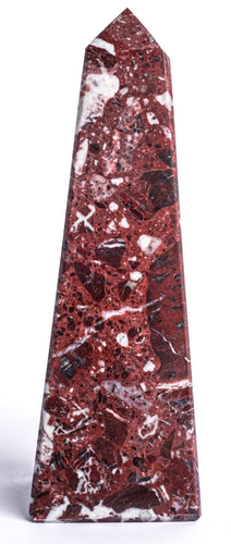 Natural Red Zebra Marble Polished Octagon Obelisk Tower H = 6" & L = 2 ...