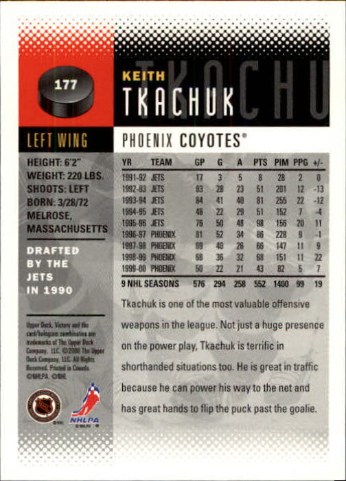 2000-01 Upper Deck Victory #177 Keith Tkachuk | eBay