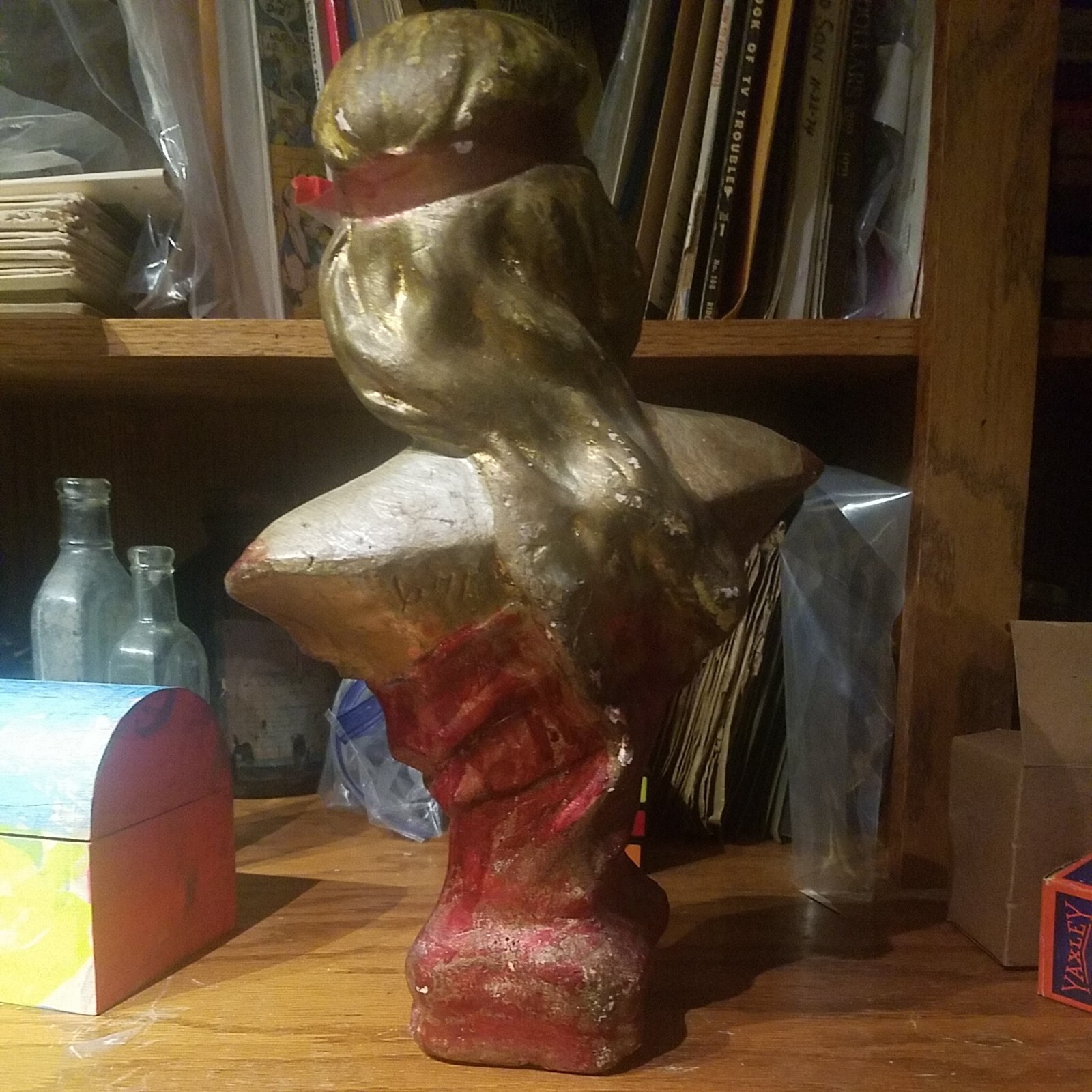 Antique Lovely Young Lady Plunging Neckline Bust Polychrome Like Paint ...