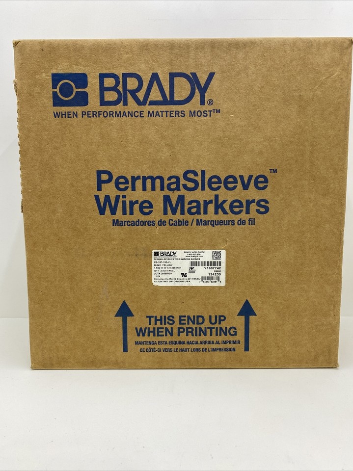 BRADY PS-187-150-YL / PS187150YL PermaSleeve Heat Shrink Wire and Cable ...