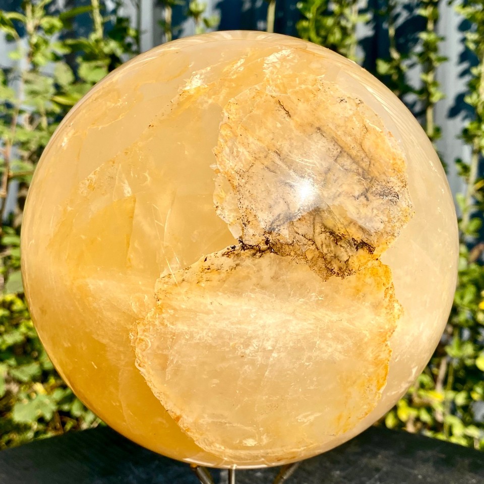 16LB Natural yellow gum flower crystal ball hand polished stone | eBay
