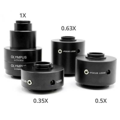 0.35X 0.5X1X C-Mount Camera Adapter Reduction Lens Trinocular Olympus ...