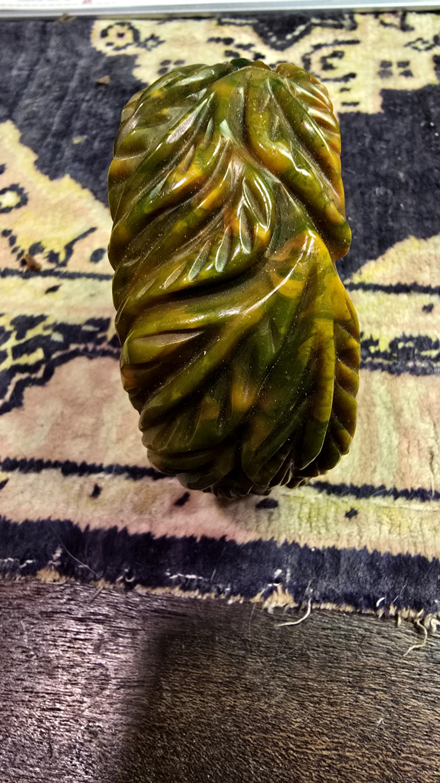 BAKELITE Large Multi-Green Leef Large Bracelet 35 mm … - Gem