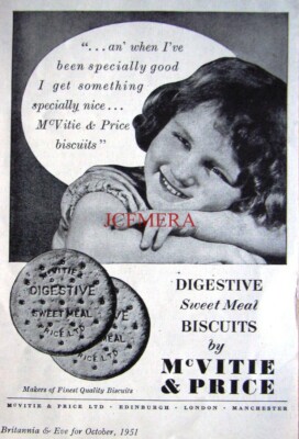 McVITIE & PRICE Digestive Biscuits Advert - Small 1951 Print AD | eBay UK