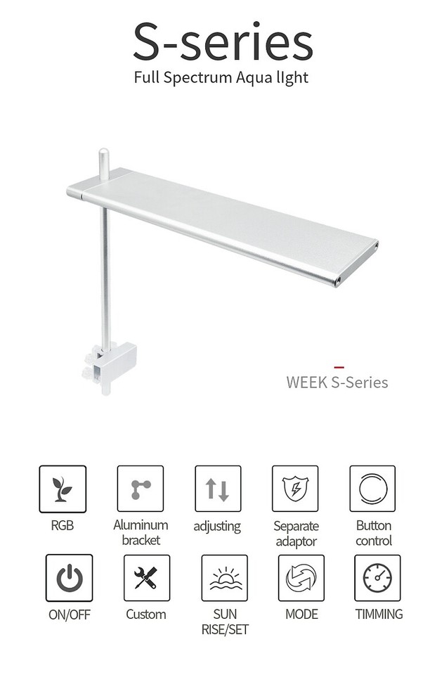 Week Aqua S-Series APP Control RGB Full-Spectrum LED Aquarium Light ...