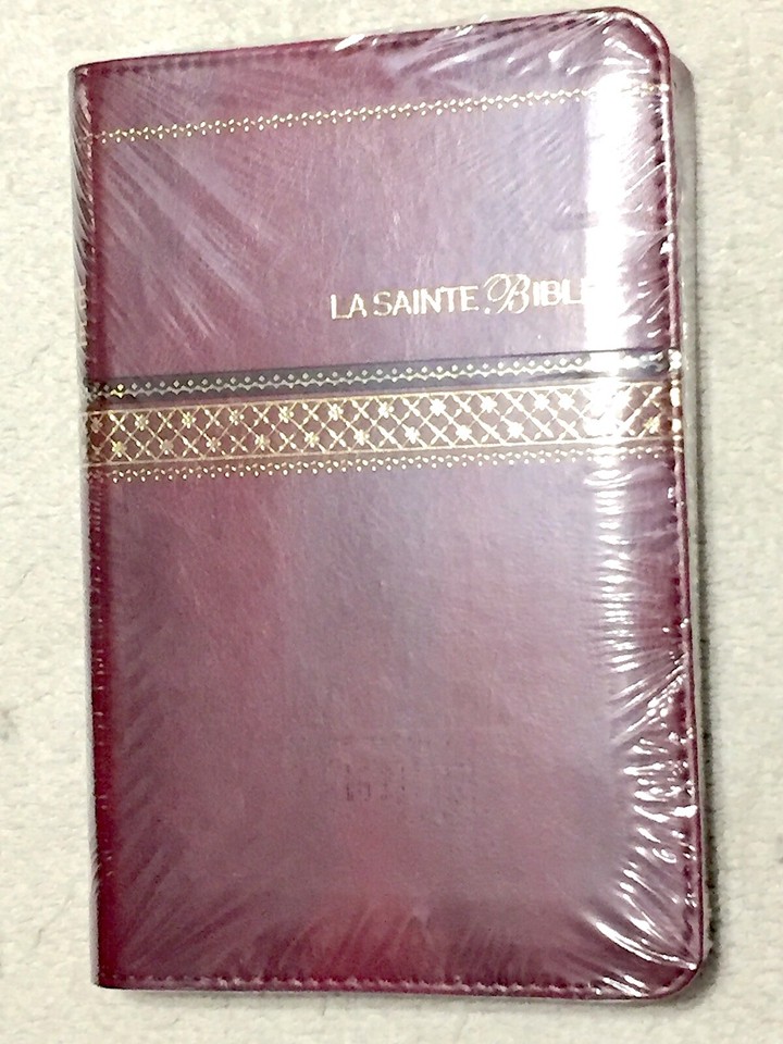 French Bible, La Sainte Bible- Louis Segond 1910 Burgundy Im Leather ...
