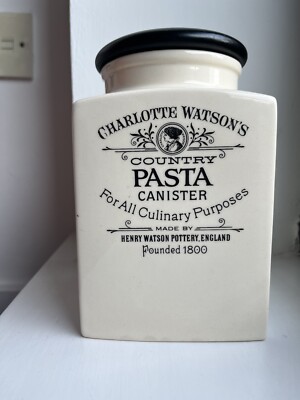 Charlotte Watson's Country Pasta Canister Ceramic Jar Lid Henry Watson ...