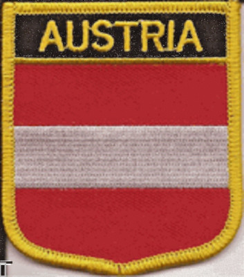 3 AUSTRIA SHIELD FLAG EMBROIDERED PATCHES -- IRON-ON - NEW APPROX 2.5 x ...
