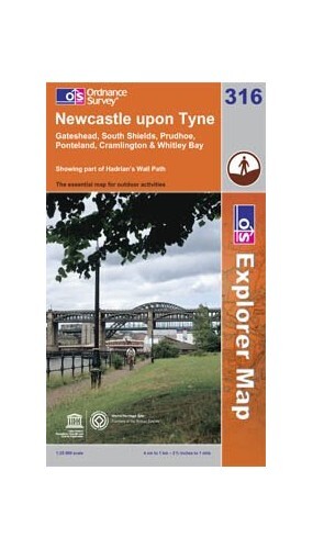 Newcastle upon Tyne OS Explorer Map 316 by Ordnance Survey Sheet map ...