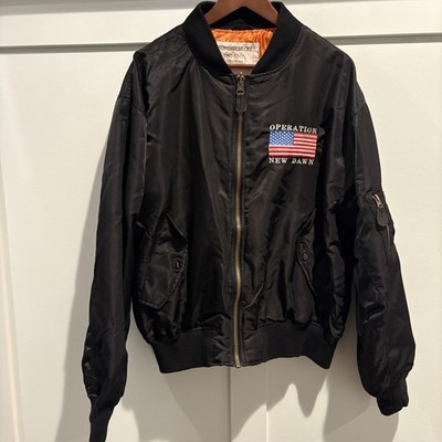 Nordic Army Supply Bomber Jacket Mens XL Black Operation New Dawn Iraq ...