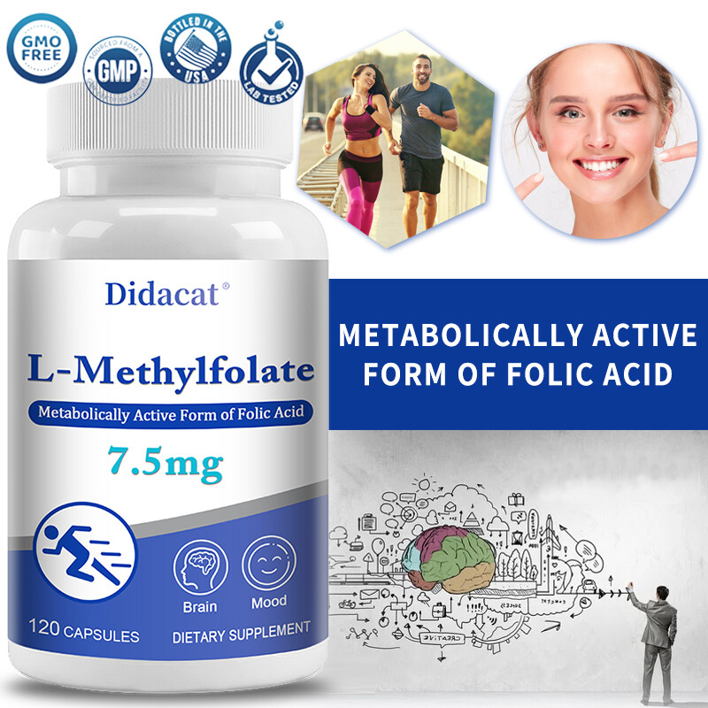 L-Methylfolate 7.5mg 120 Capsules - Brain Health & Energy Support ...