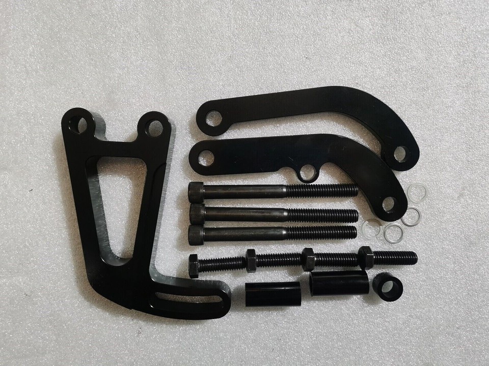 SBC Small Block Chevy Complete LWP Black Aluminum Pulleys / Brackets ...