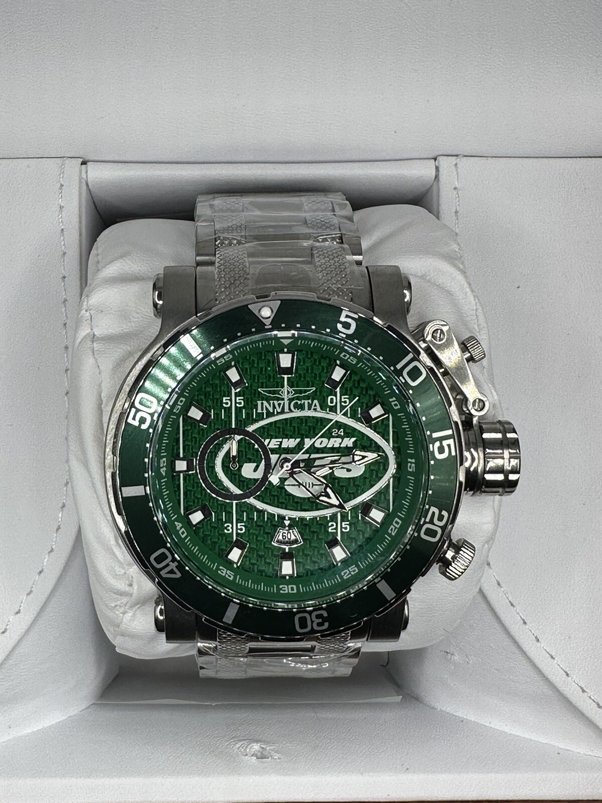 Invicta Men's 52mm NFL New York Jets Quartz Watch Silver/Green 41626 ...