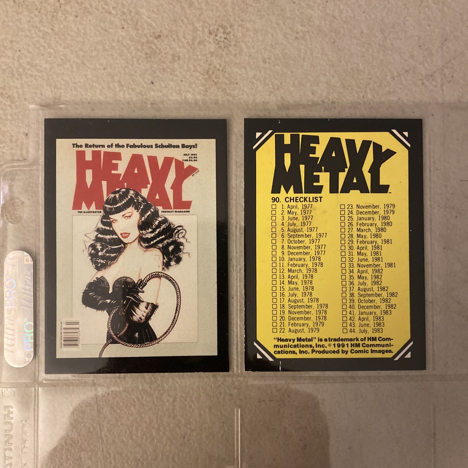 1991 HEAVY METAL MAGAZINE Covers Complete Set of 90 CARDS MINT ...