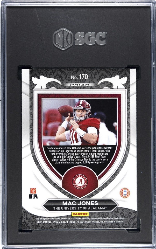 2021 Prizm Draft Picks Crusade #170 Mac Jones RC Green Prizm NE ...