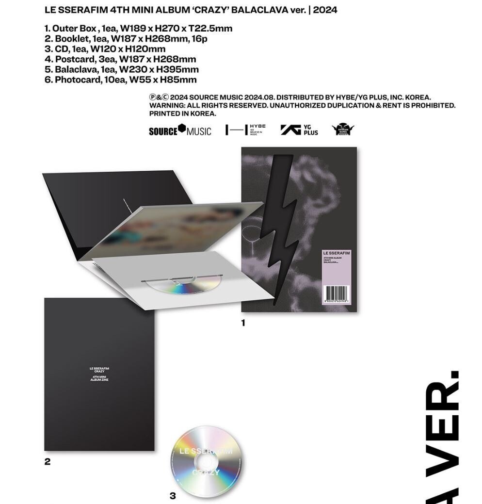 LE SSERAFIM CRAZY 4th Mini Album BALACLAVA Ver | eBay