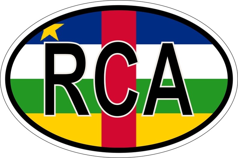 Oval Sticker Flag Country Code RCA Central African Republic | eBay