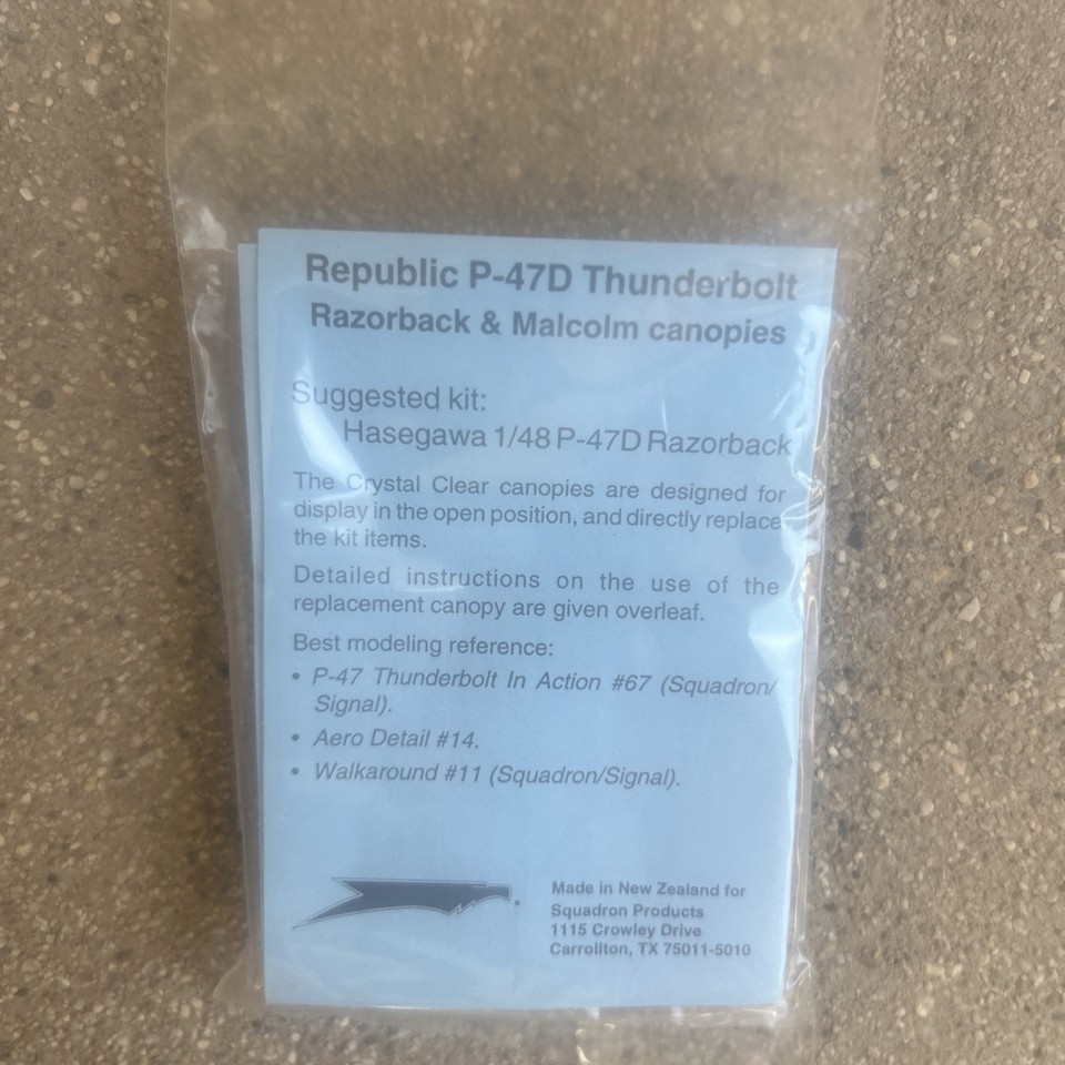 1/48 (Squadron) 9598 Republic P-47D Thunderbolt Canopy Set - for ...