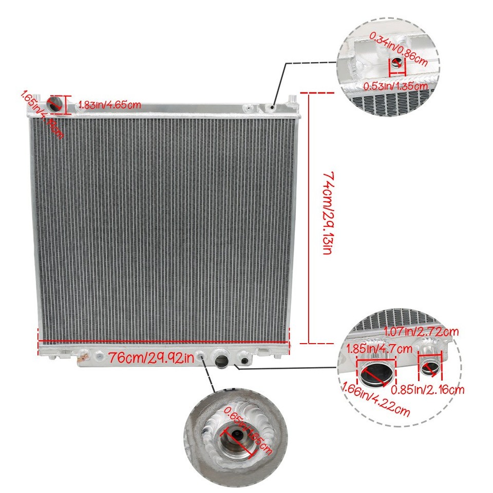 REA412171 Aluminum 4Row Radiator For 98-2005 Ford Excursion F150 F250 ...