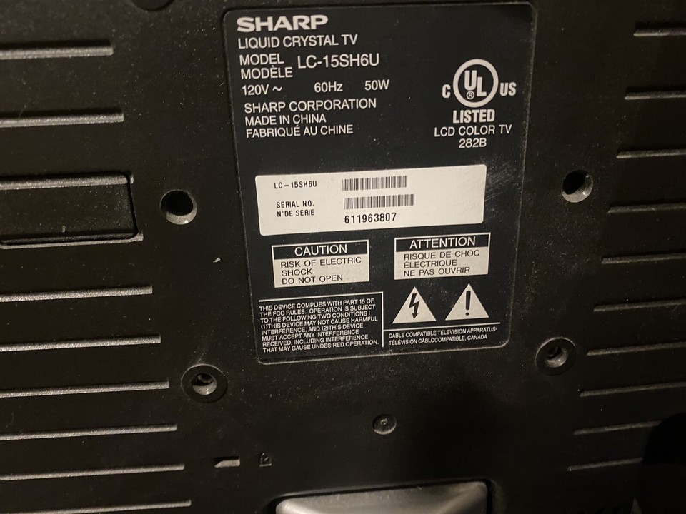 SHARP 🔥 15" RETRO GAMING LCD MONITOR 480p TV LC-15SH6U dvd vcr ...