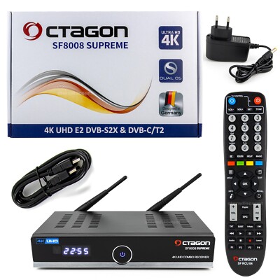 Octagon SF8008 Supreme COMBO UHD 4K Sat-Receiver DVB-S2X C/T2 M.2 Linux ...