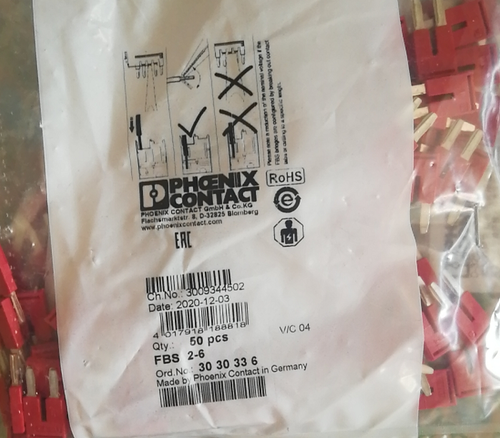 50 Pcs 2 Pin Red Terminal Connect Contact Plug-In Bridge FBS 2-6 ...