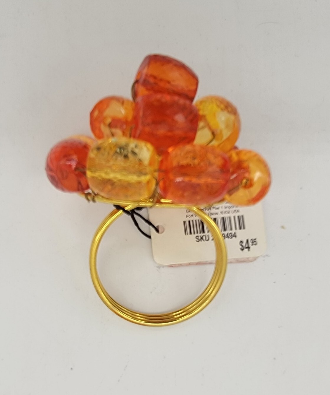 NOS New Pier 1 Napkin Ring Holders Lucite Amber Fall Harvest Decor | eBay