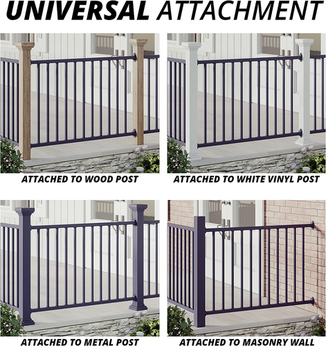 Metal Guard Rail Kit with Balusters and Brackets for Deck Porch Outdoor ...