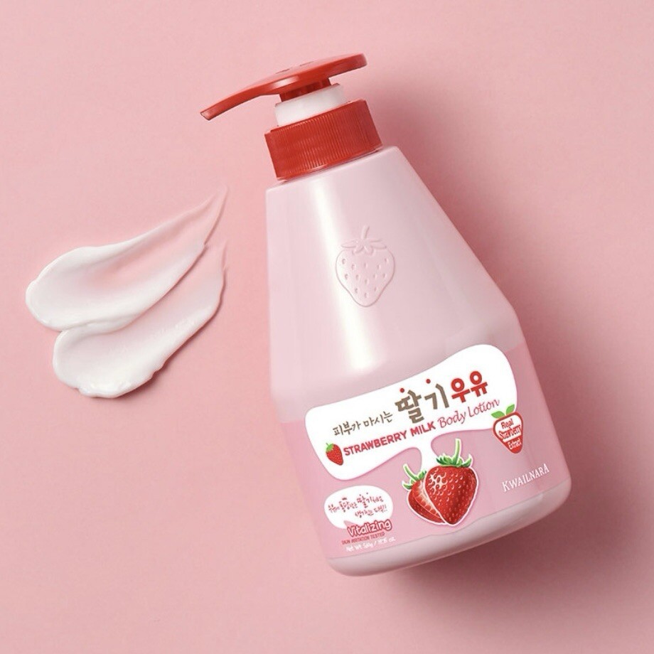 Kwailnara Strawberry Milk body lotion 560ml 18.9oz Moisturizer Skincare ...
