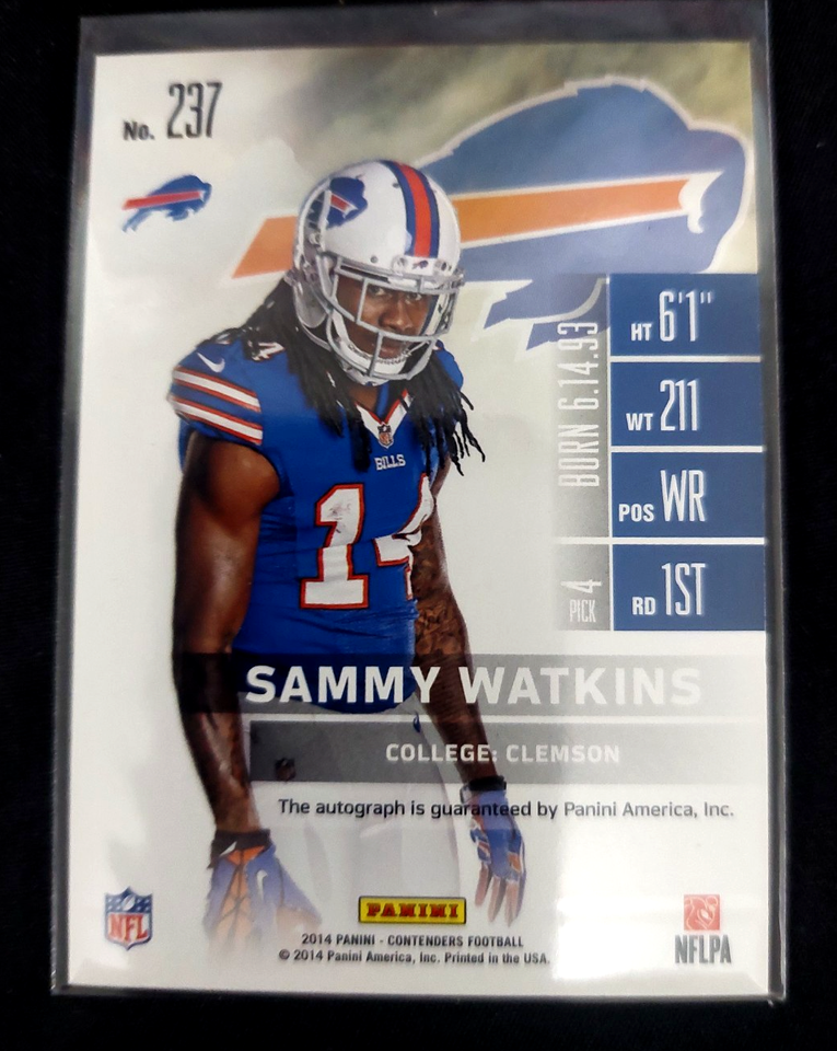 2014 Contenders Playoff Ticket 59/99 Sammy Watkins #237 Rookie on card ...