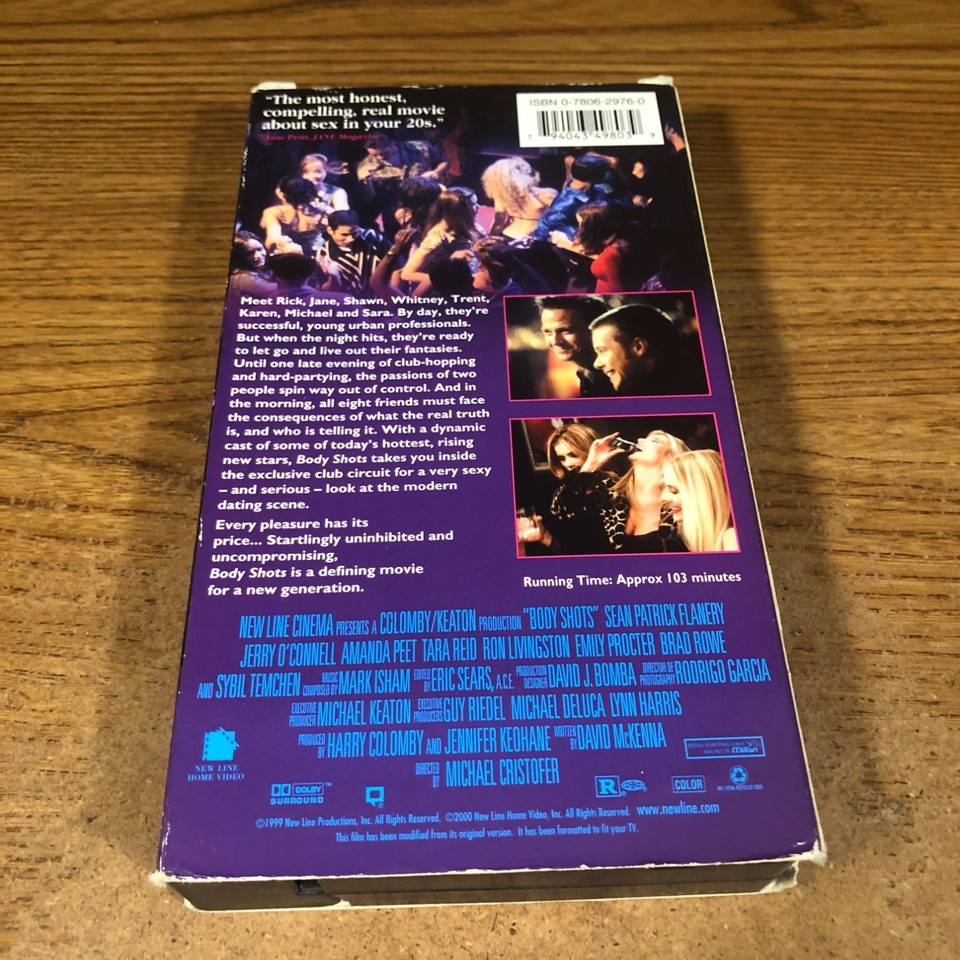 Body Shots VHS Movie VCR Video Tape Used Sean Patrick Flanery ...
