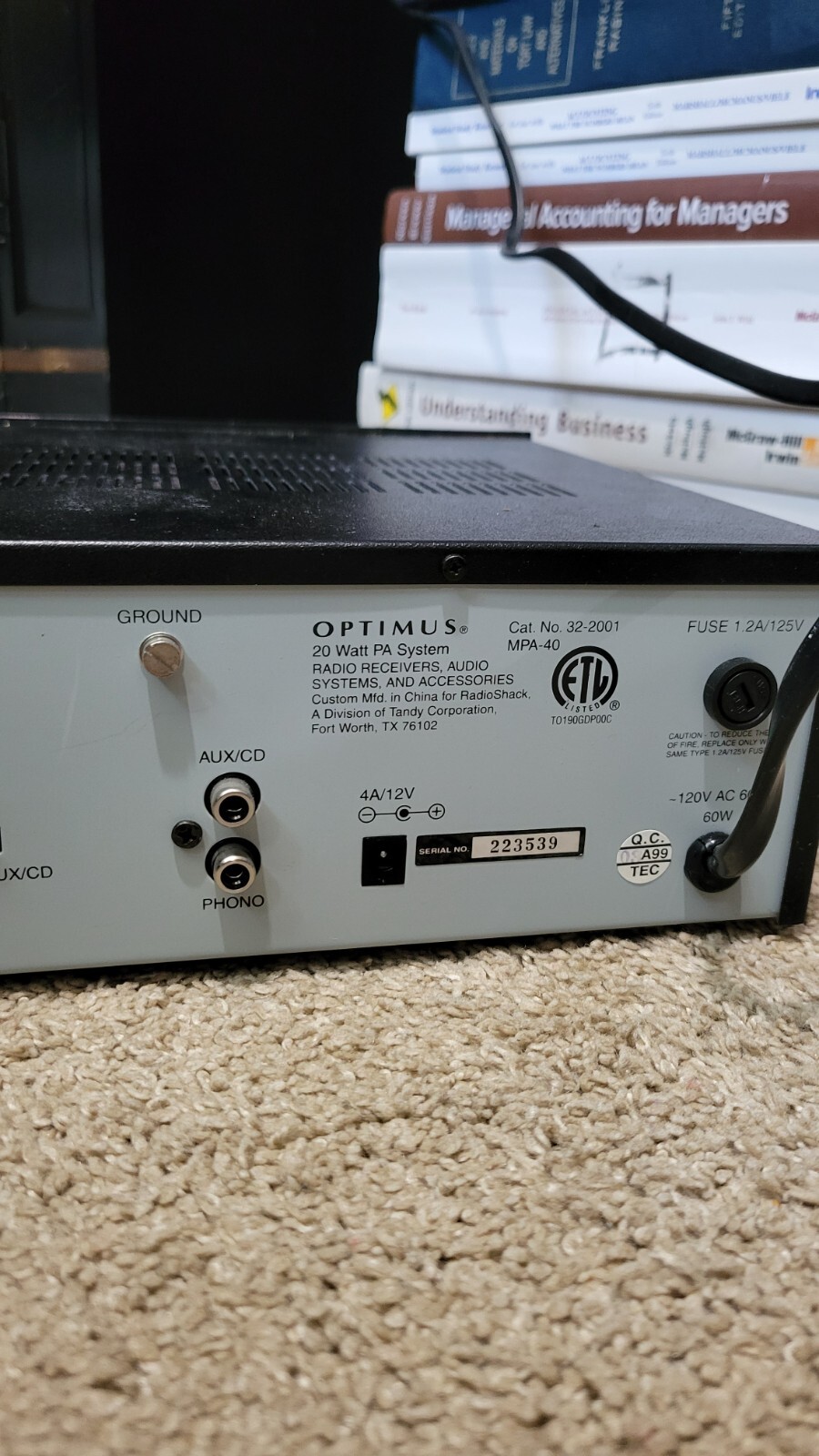 Optimus PA 20 Watt Amplifier MPA-40 | eBay