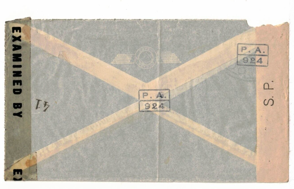 1945 Brazil Airmail Cover with Censor Labels | eBay