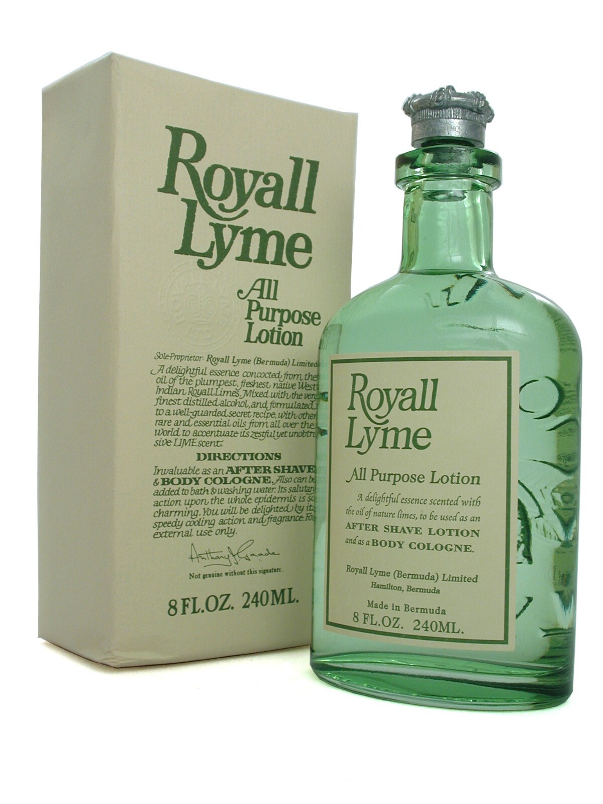 ROYALL LYME/ROYALL FRAGRANCES ALL PURPOSE LOTION 8.0 OZ (M)-New In Box ...