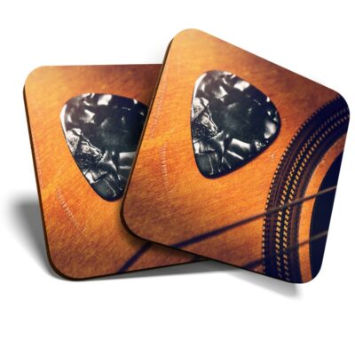 2 x Coasters - Acoustic Guitar Plec Music #44022 | eBay UK