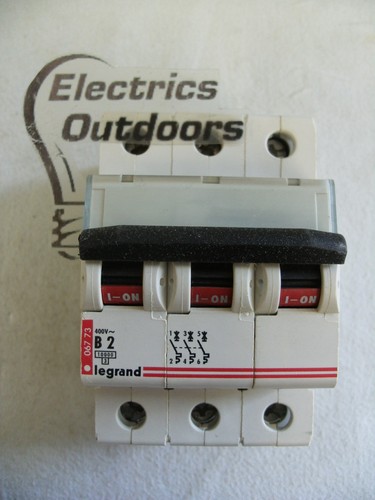 LEGRAND 2 AMP TYPE B 10 kA TRIPLE POLE MCB CIRCUIT BRAKER 400V 06773 BS ...