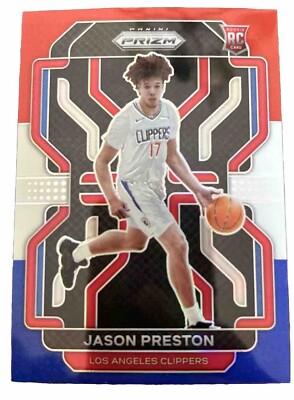 2021-22 Panini Prizm Red White Blue Jason Preston RC Los Angeles ...
