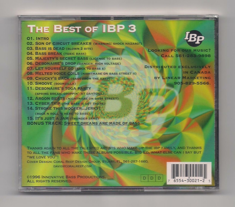 THE BEST OF IBP 3 CD 1996 SEALED IBP Nightmare on Bass Street, Bass ...