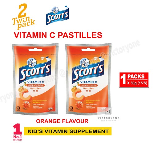 Scott's Vitamins C Pastilles Supplément Kids Orange Flavour 2 Twin ...