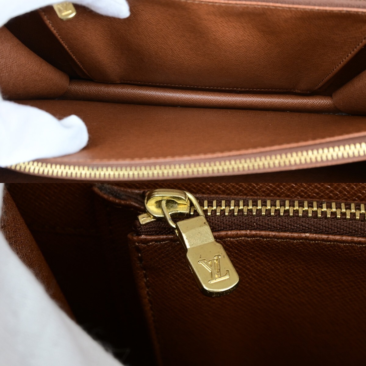 LOUIS VUITTON Concorde Hand Bag Monogram Leather Brown France M51190 ...